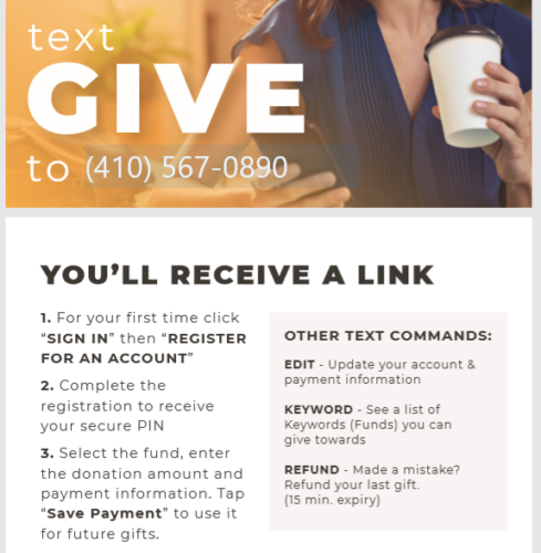 Text to Give - Mt. Calvary UMC